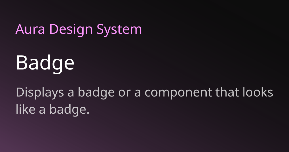 Badge - Aura Design System