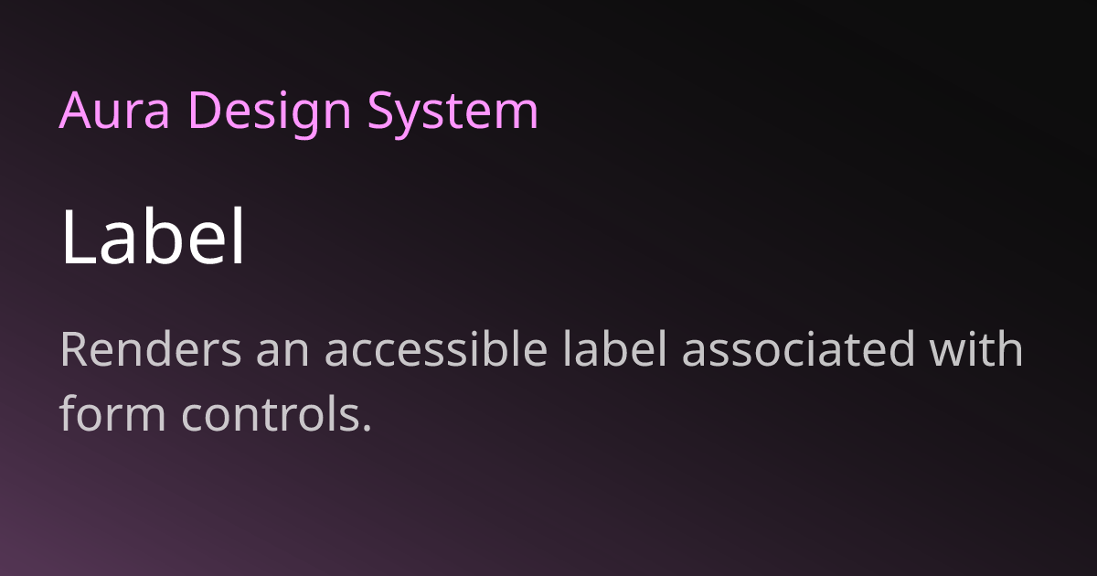 Label - Aura Design System