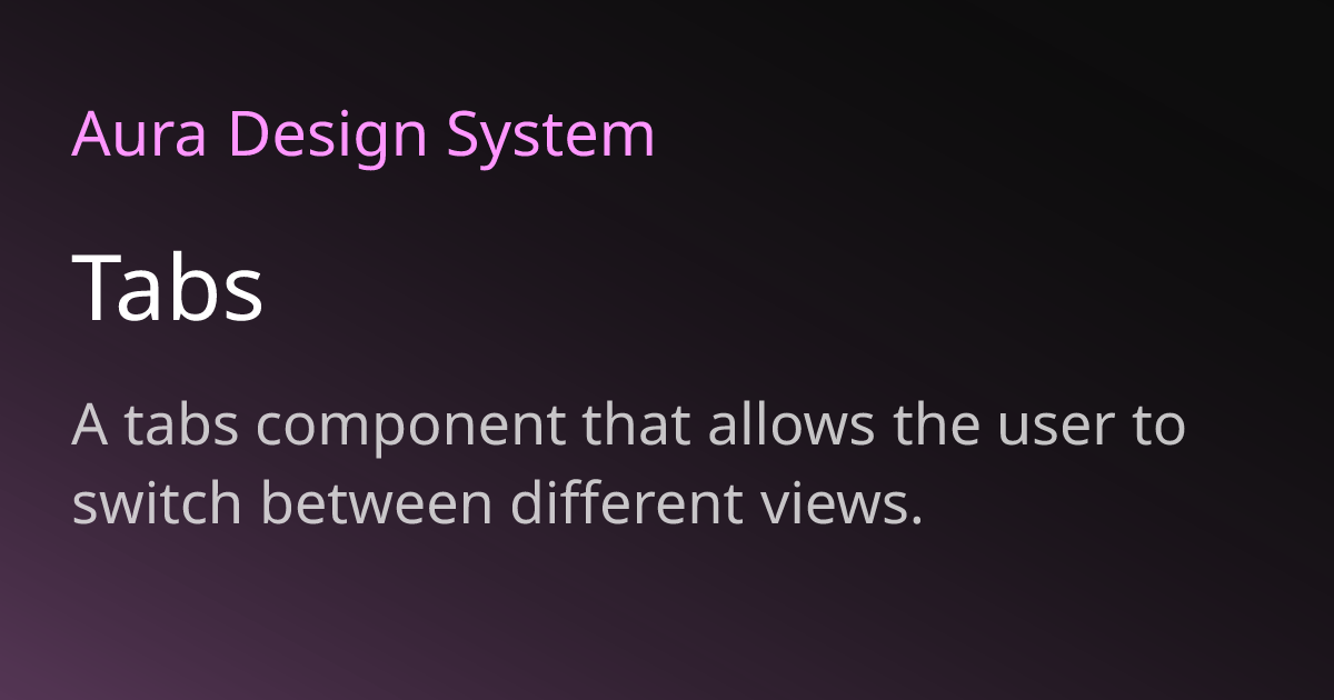 Tabs - Aura Design System
