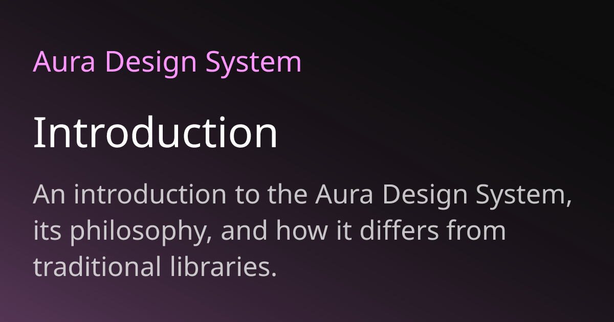 Introduction - Aura Design System